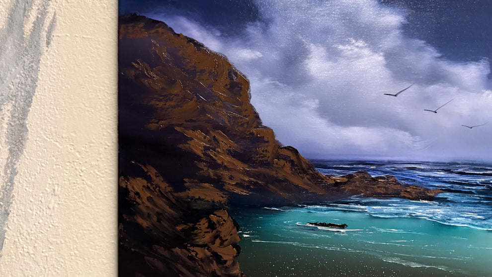 Painting #2210 - 16x20" Canvas - Night Seascape painted 12-29-25 ...