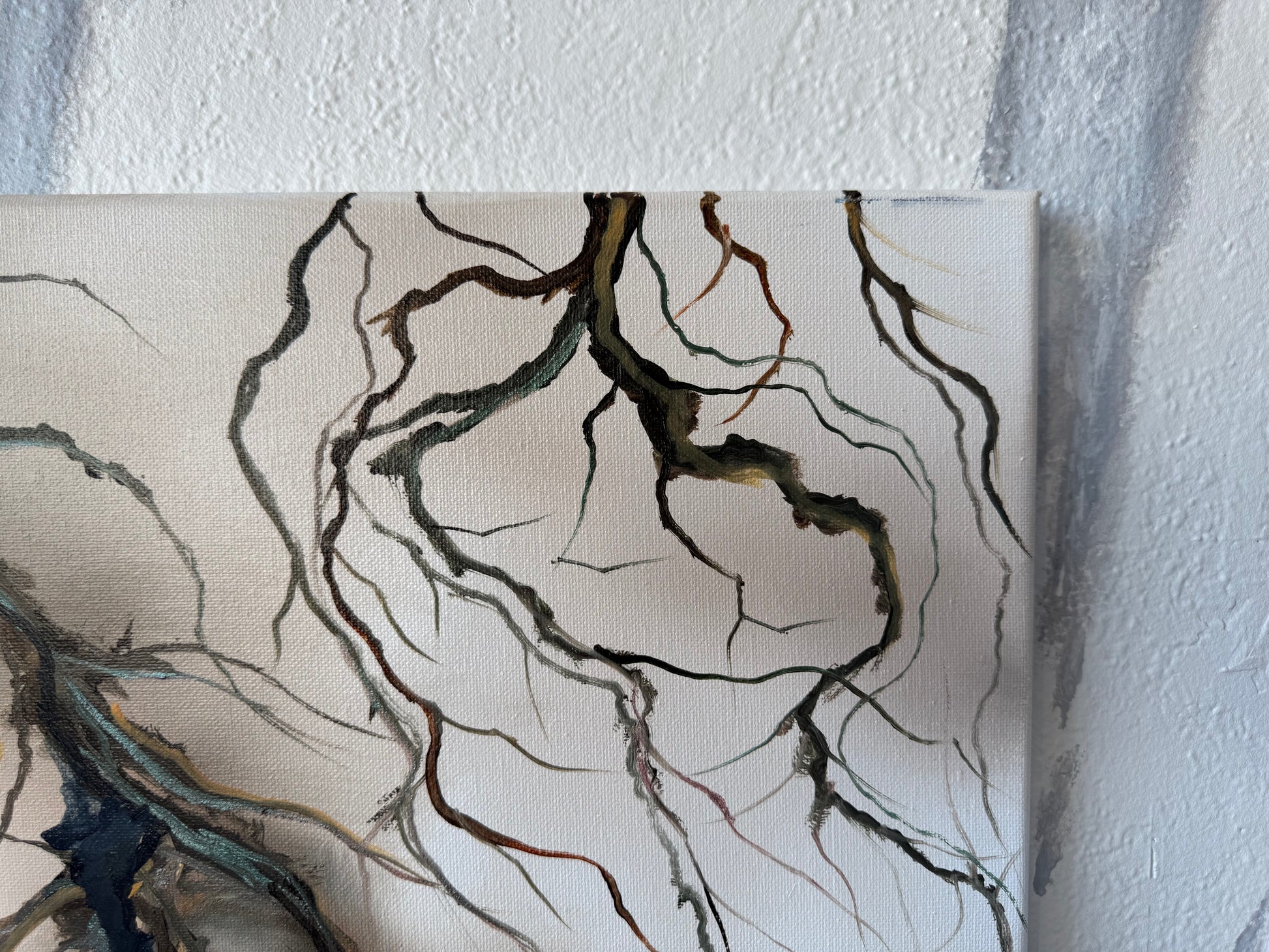 Painting #1799 - 16x20" Canvas - Marble Slab with Glow in the Dark Acc ...