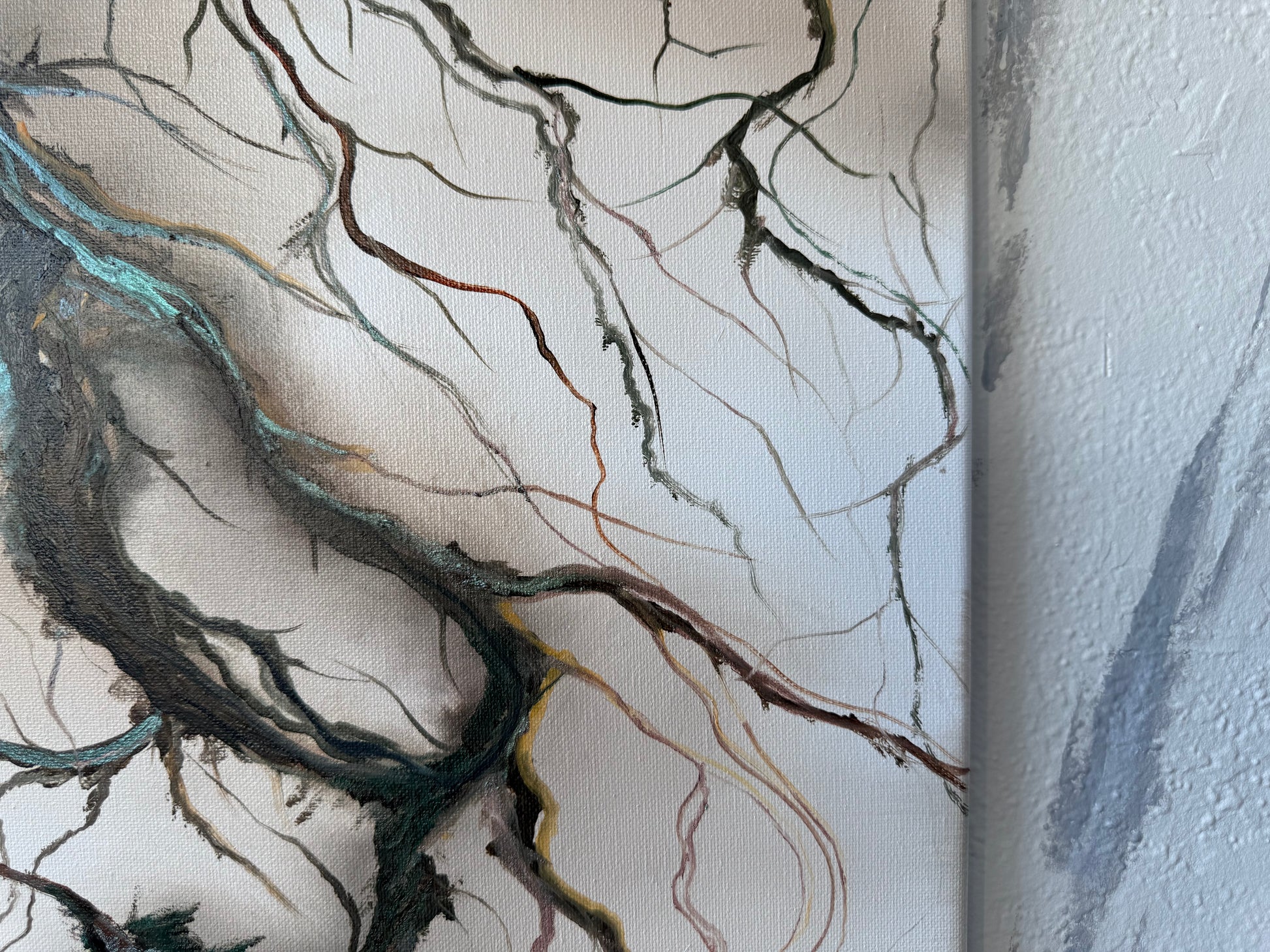 Painting #1799 - 16x20" Canvas - Marble Slab with Glow in the Dark Acc ...